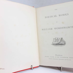 Wordsworth Poetical Works Antique Red Hardback Gift Book 1900 Poems ...