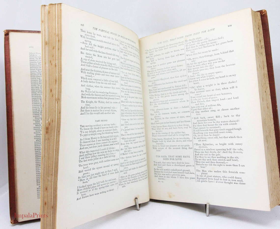Wordsworth Poetical Works Antique Red Hardback Gift Book 1900 | Etsy