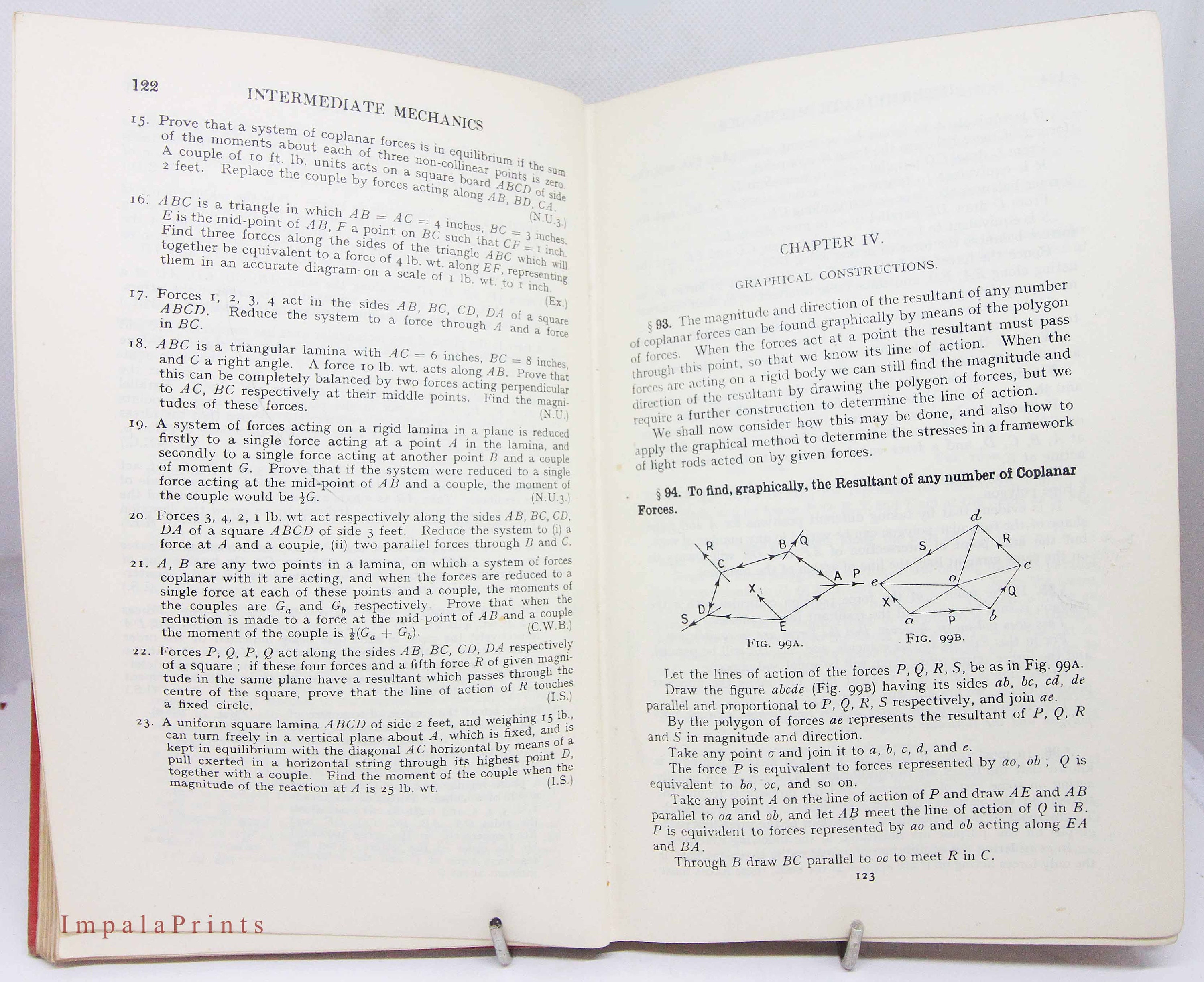 Mechanics Maths Book, 1940s Statics & Hydrostatics Mathematics Vintage ...