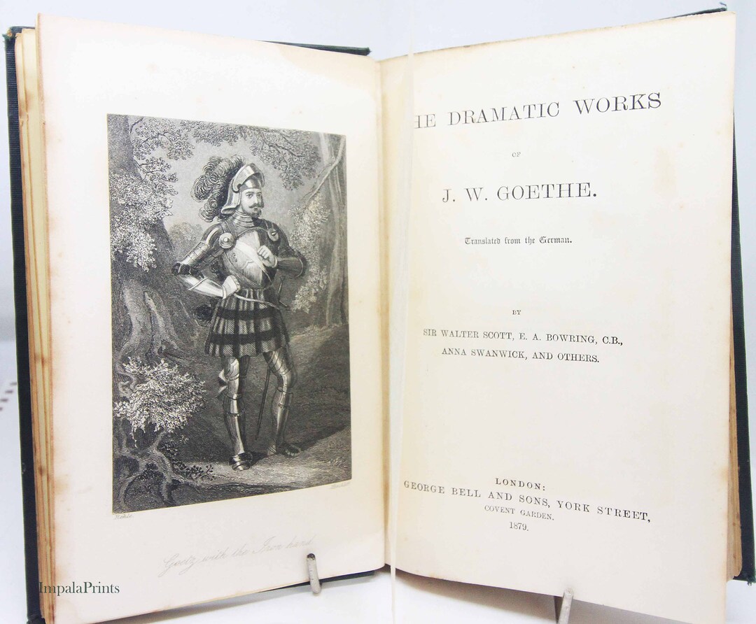 Antique 1879 Goethe’s Dramatic Works | Vintage Hardback Classic ...