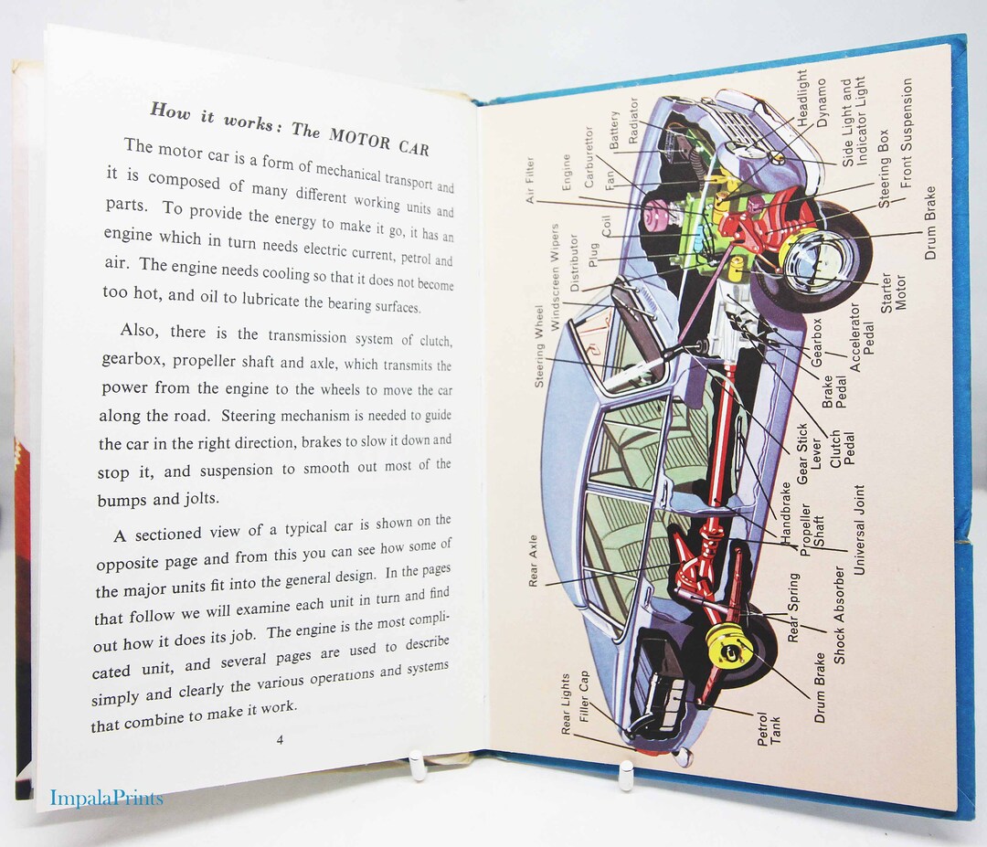 Vintage Book Motor Cars Ladybird Book Picture Book Childrens ...