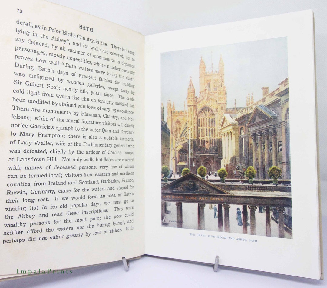 Bath City Guide Illustrated 1950 Vintage Picture Book Art Nature ...