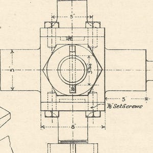 Industrial Print Crosshead With Slide 1920s Vintageengineering Drawings ...