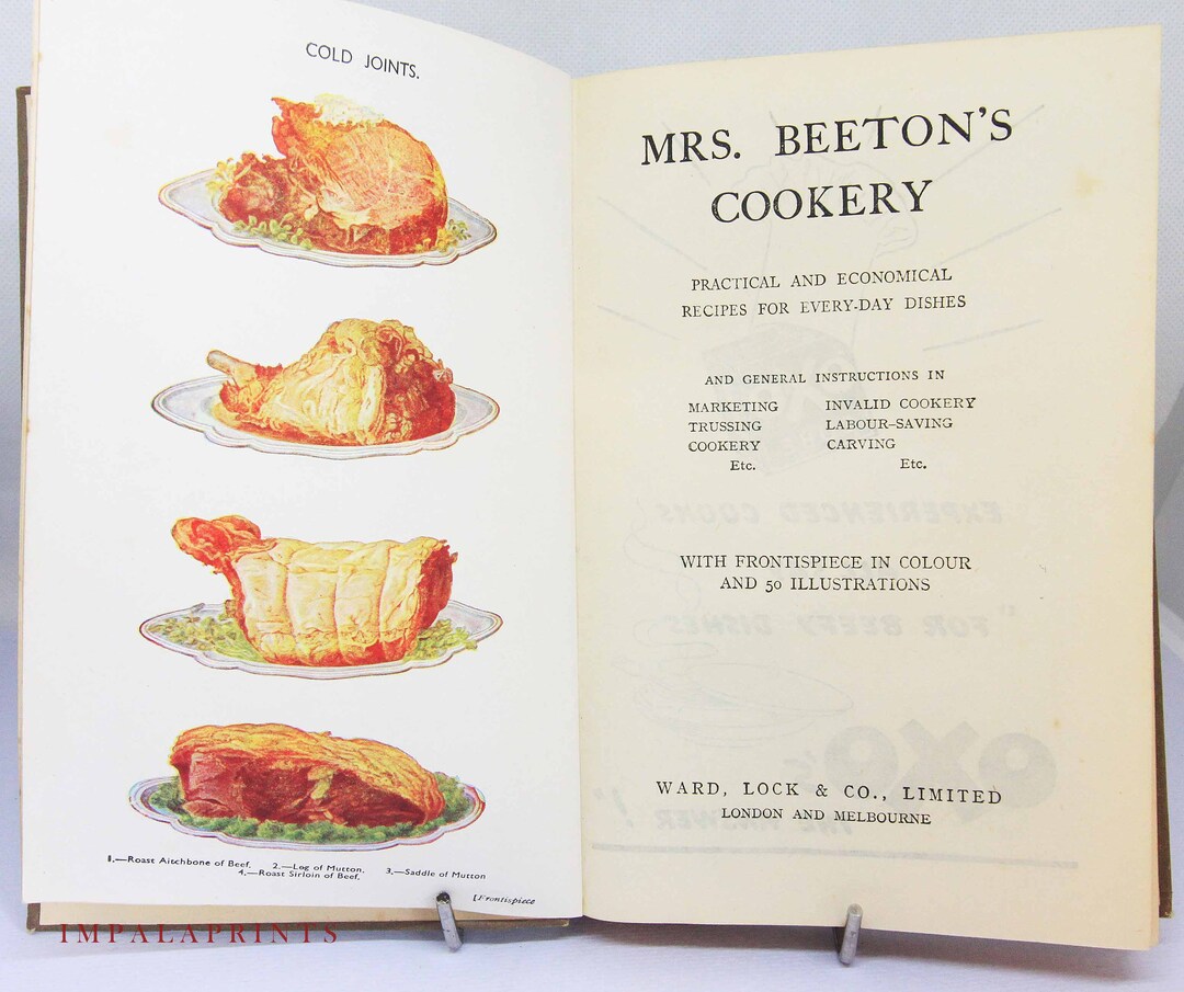 Mrs Beetons Cookery Book Illustrated Cooking Vintage Recipes Paper ...