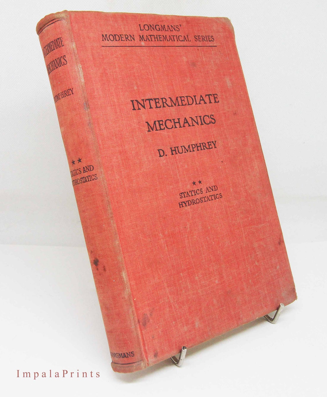 Mechanics Maths Book, 1940s Statics & Hydrostatics Mathematics Vintage ...
