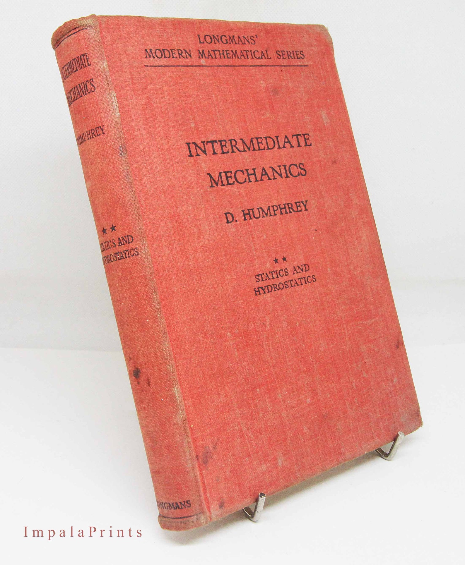 Mechanics Maths Book, 1940s Statics & Hydrostatics Mathematics Vintage ...