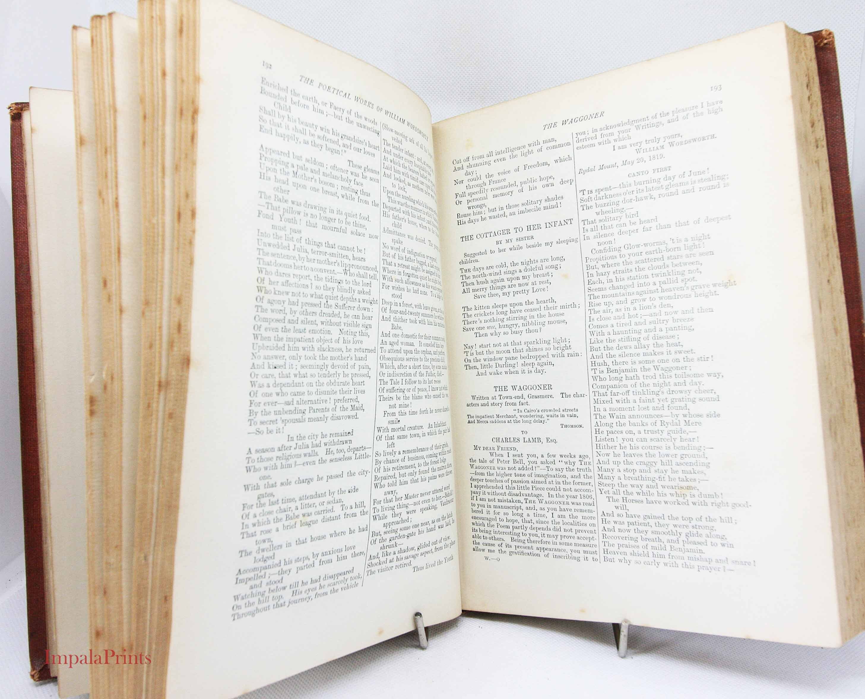 Wordsworth Poetical Works Antique Red Hardback Gift Book 1900 | Etsy