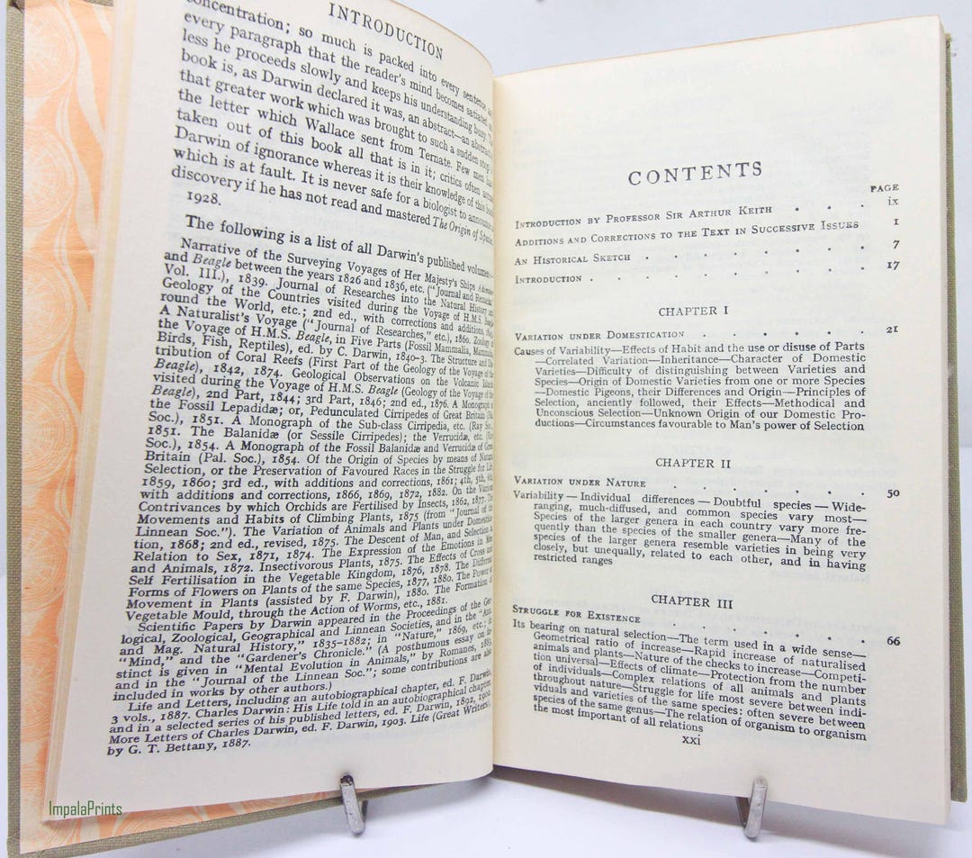 Charles Darwin Origin of the Species , Vintage Book Science Biology ...