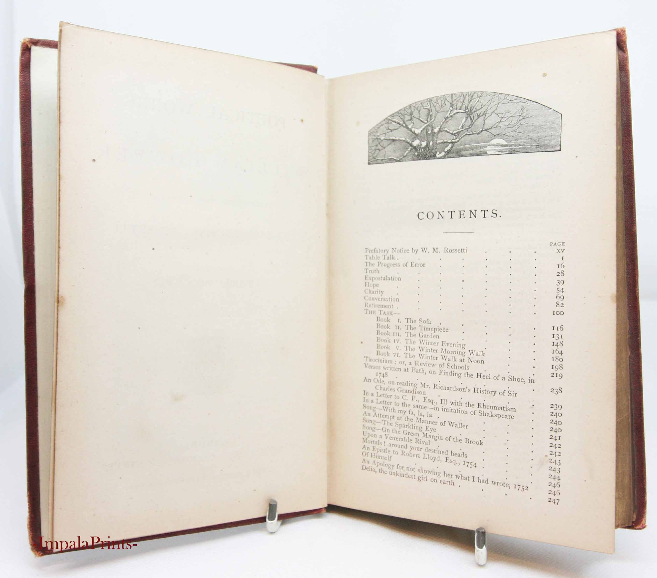 Poems by William Cowper 1800s Poetry Vintage Book Hardback Antique Rare ...