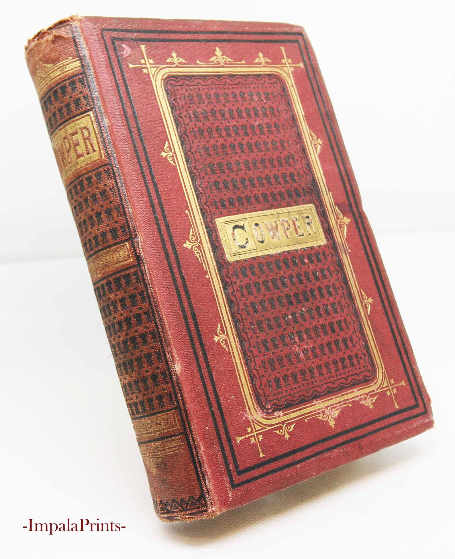 Poems by William Cowper 1800s Poetry Vintage Book Hardback Antique Rare ...