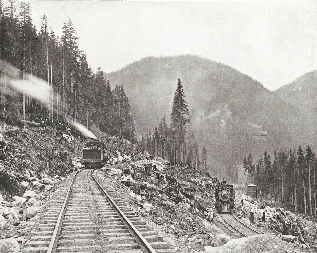 Switchback Railway Great Northern Cascades 1895 Print Old West Antique ...