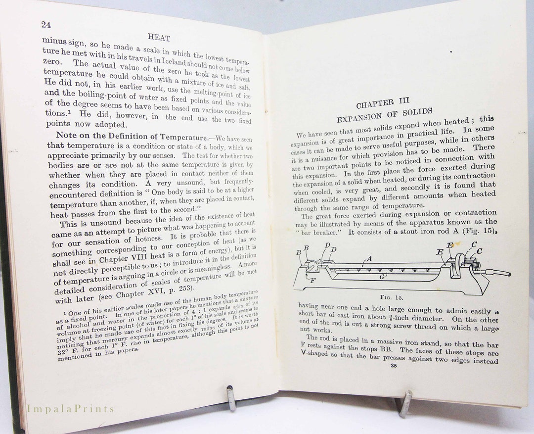 Science Textbook 1929 Antique Scientific Book Heat Illustrated Text ...