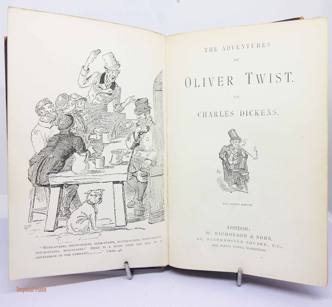 Oliver Twist Hardback Blue 1920s Illustrated Vintage Charles Dickens Book Famous Classic - Etsy