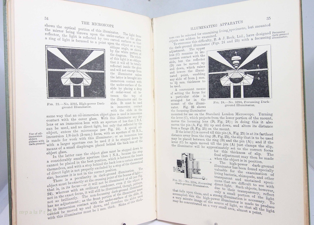 Microscope Science Book 1920s Illustrated Antique Children Textbook Old ...