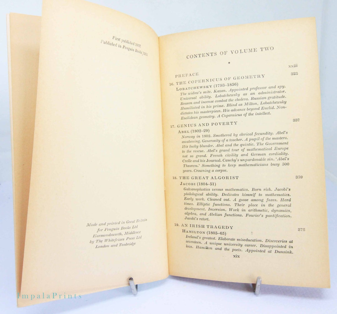 Mathematicians Biography Men of Mathmatics Vintage Book 1953 - Etsy