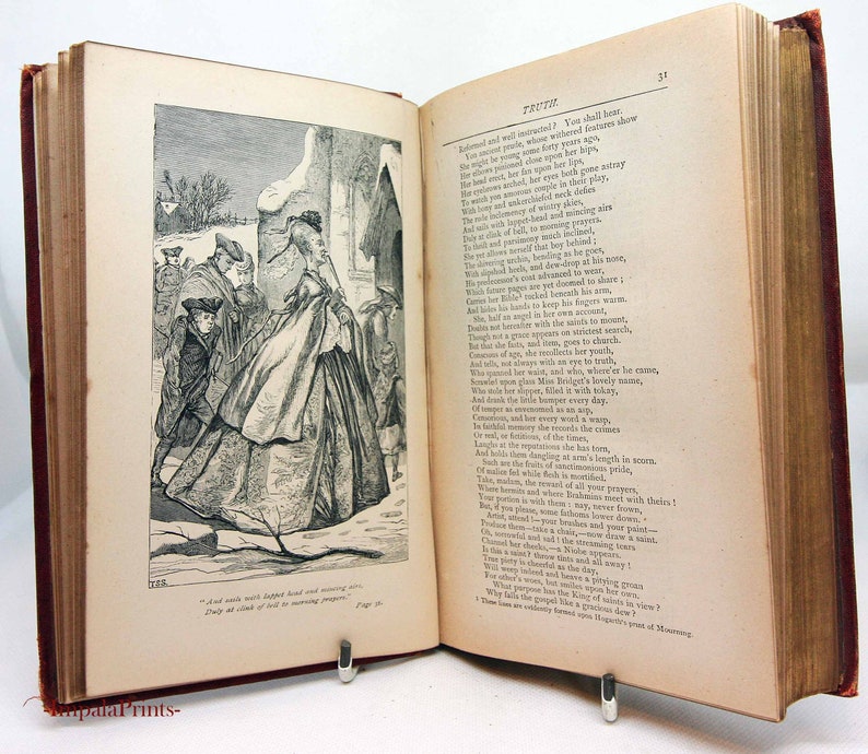 Poems by William Cowper 1800s Poetry Vintage Book Hardback Antique Rare ...