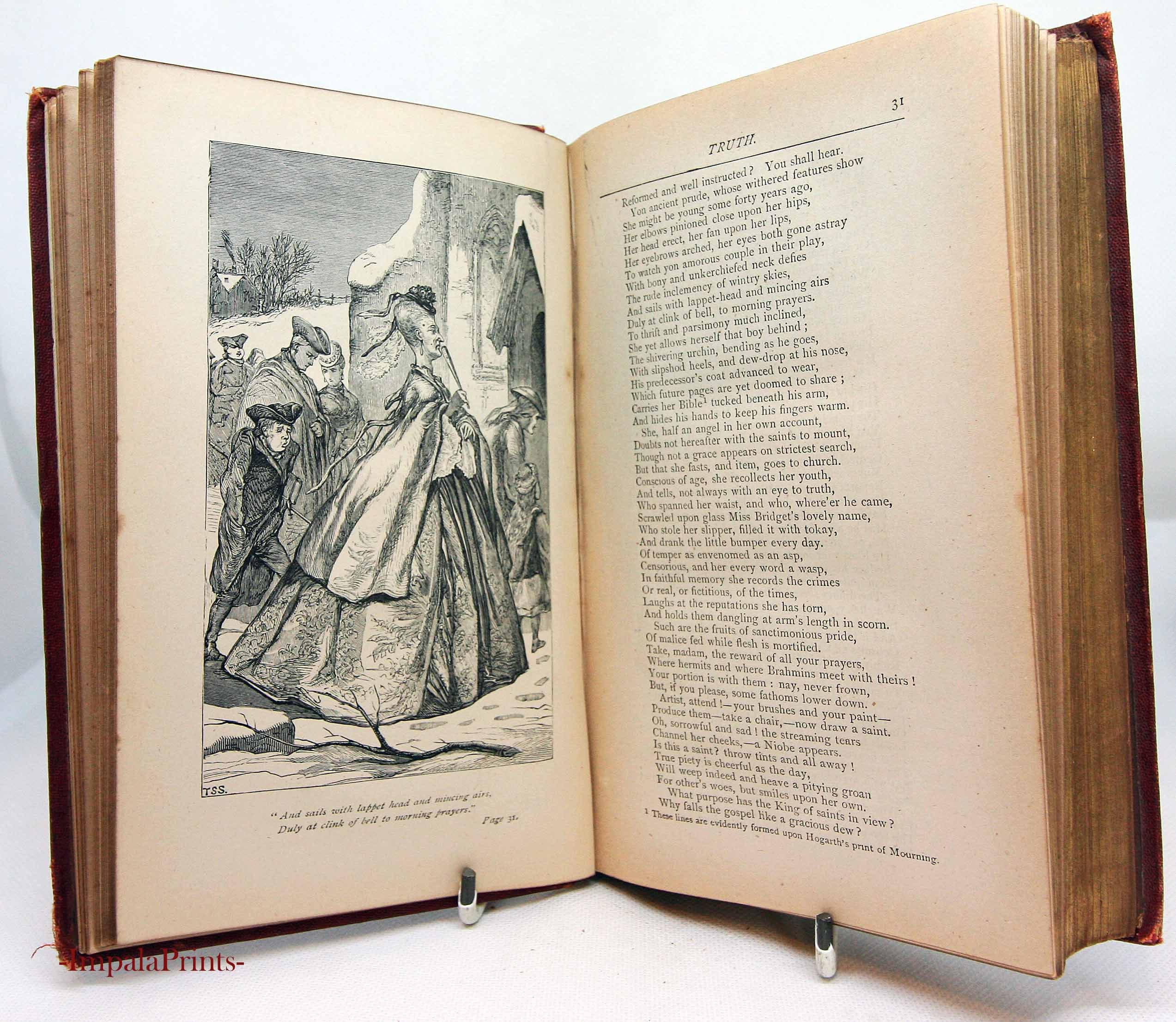 Poems by William Cowper 1800s Poetry Vintage Book Hardback Antique Rare ...