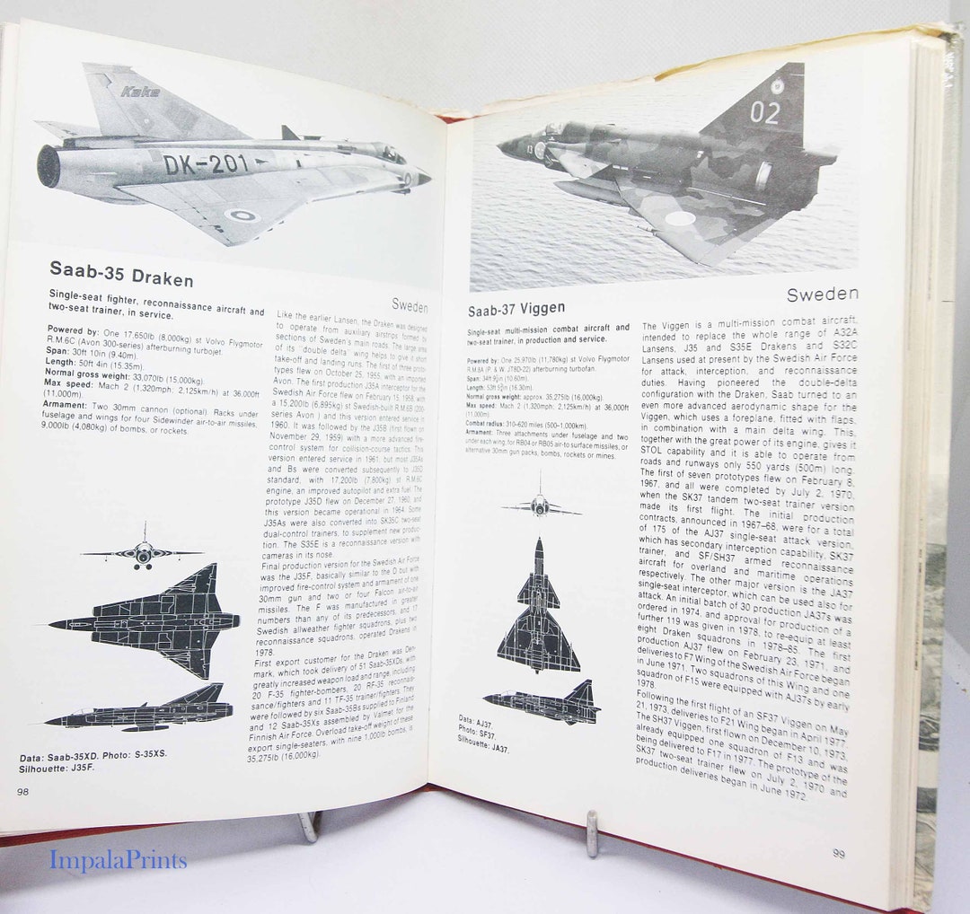 Military Aviation Recognition Book 1970s Aircraft Book Illustrated and ...