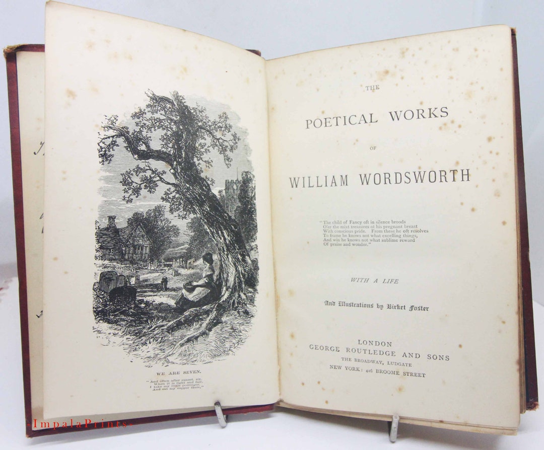 Antique Wordsworth Poetical Works Antique Red Hardback Gift Book 1858 ...
