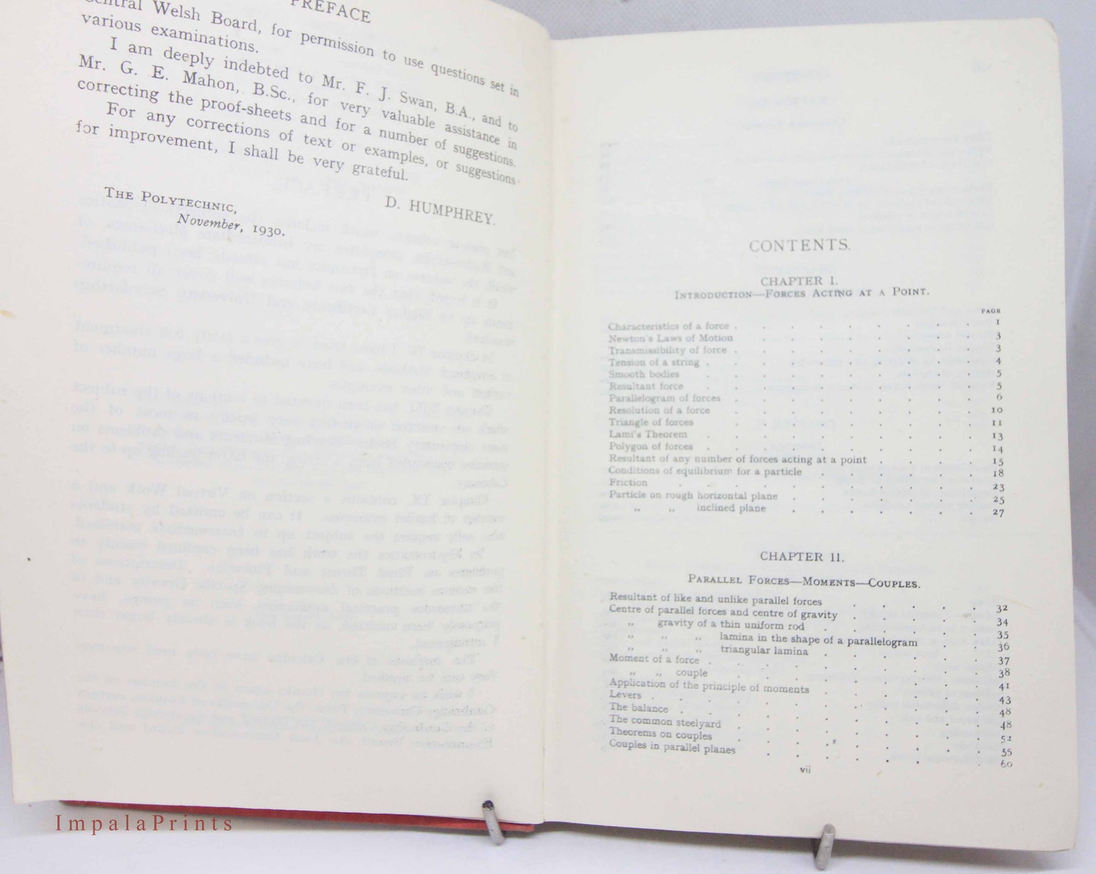 Mechanics Maths Book, 1940s Statics & Hydrostatics Mathematics Vintage ...
