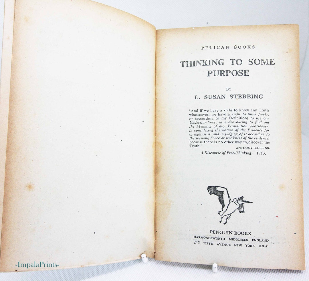 Psychology Book Thinking to Some Purpose 1948 Psychology Pelican Series ...