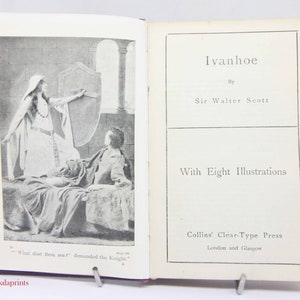 Ivanhoe Antique 1909 Hardback Scotland Romance Novel Old Books Scottish ...