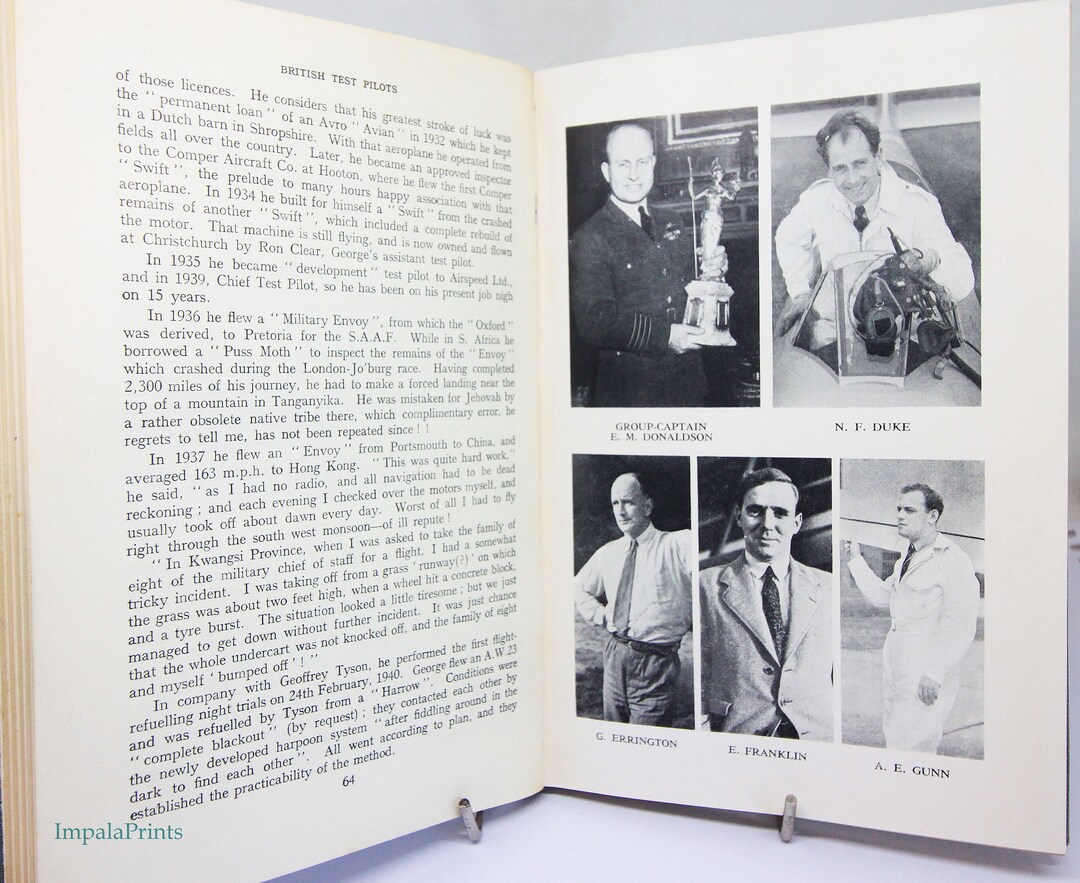 British Test Pilots 1950 Aviation Book Pilot RAF Aircraft Vintage Book ...
