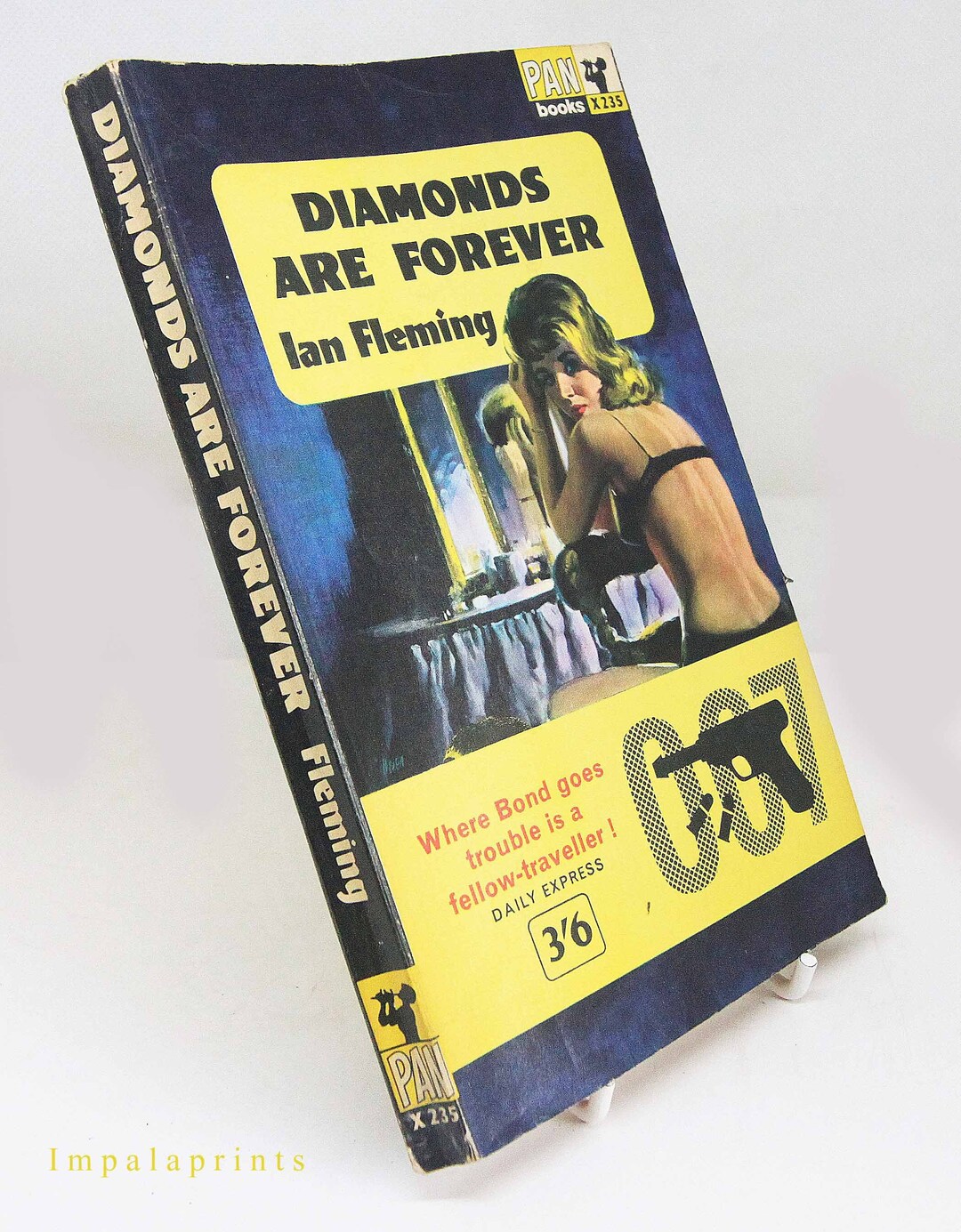 James Bond Book Diamonds Are Forever 1963 Ian Fleming Retro James Bond Paperback Spy Gifts ...