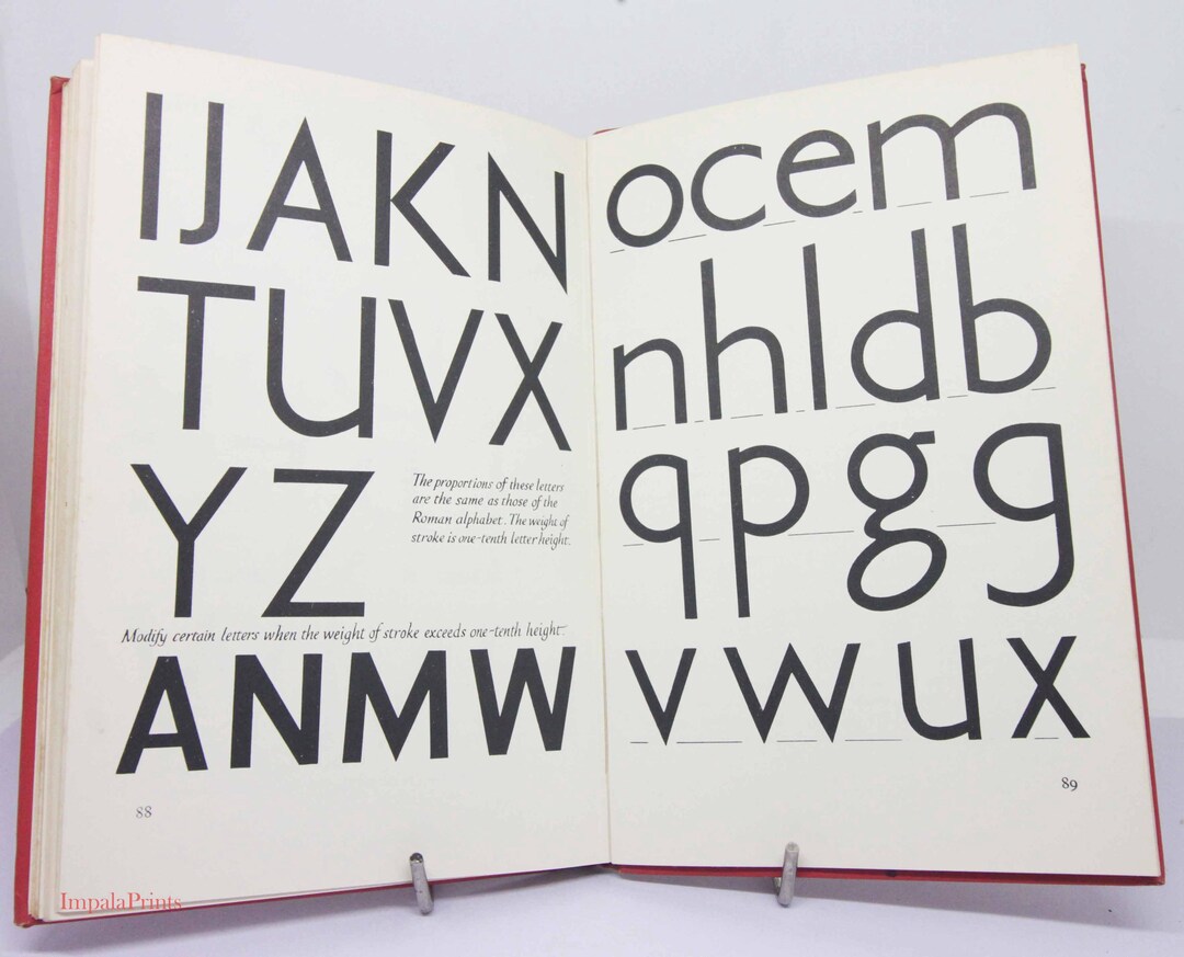 Roman Lettering Calligraphy and Typology Craft Book Vintage 1950s Guide ...