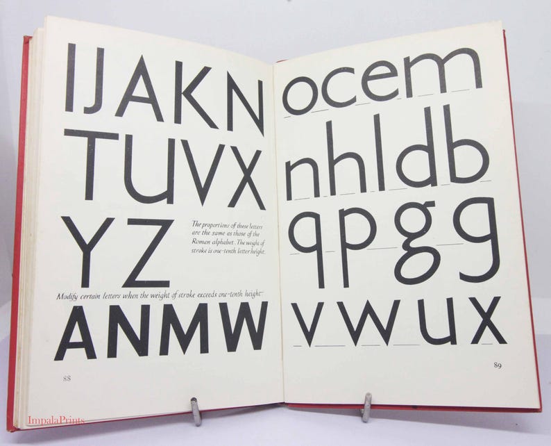 Roman Lettering Calligraphy and Typology Craft Book Vintage 1950s Guide ...