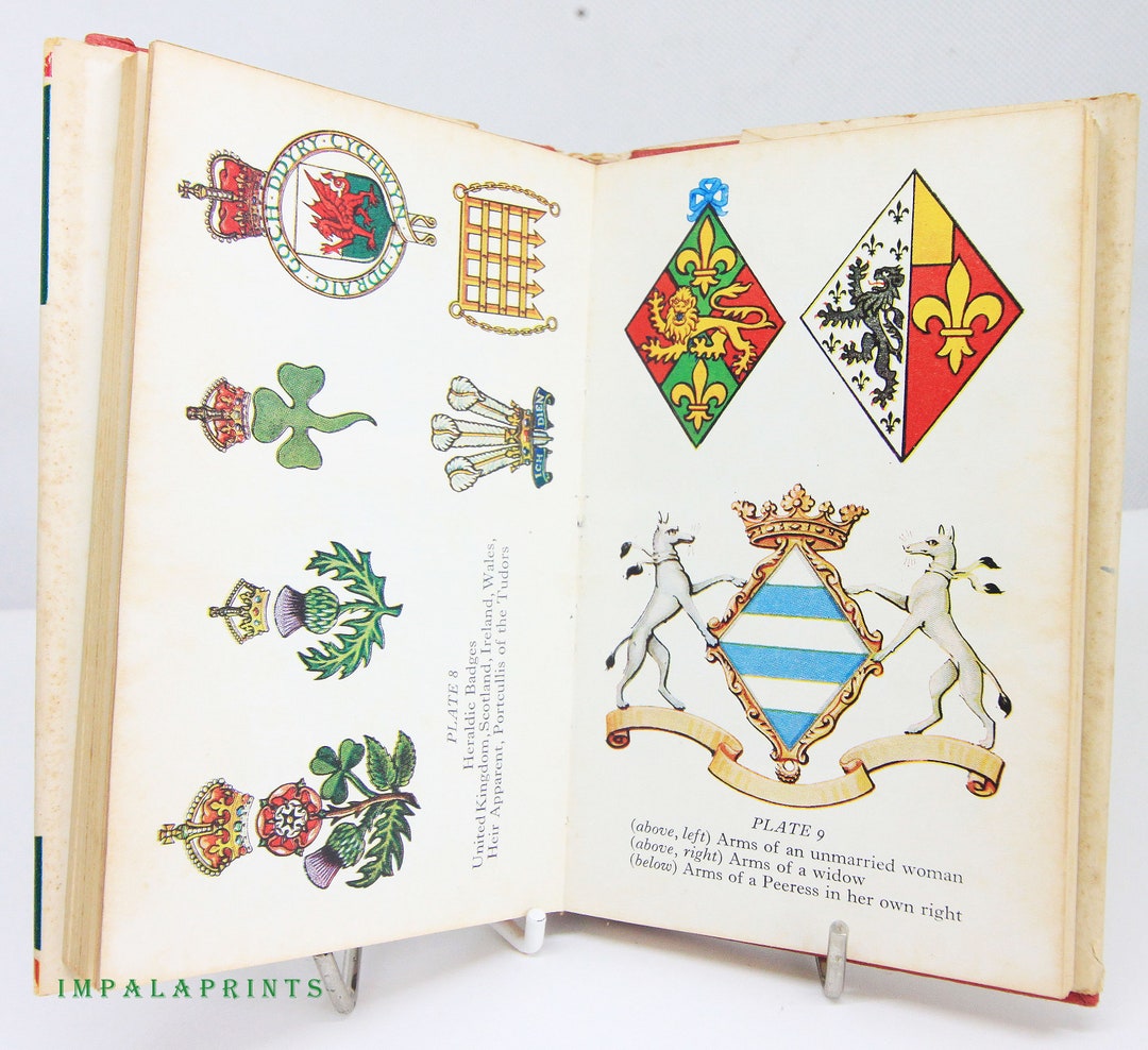 Heraldry Book Red Vintage Coat of Arms Book Cultural English - Etsy