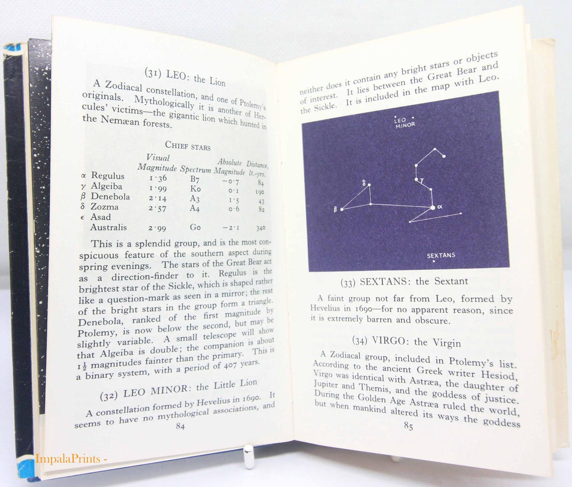 Astronomy Book Vintage Book Sir Patrick Moore Science Book Nights Sky ...