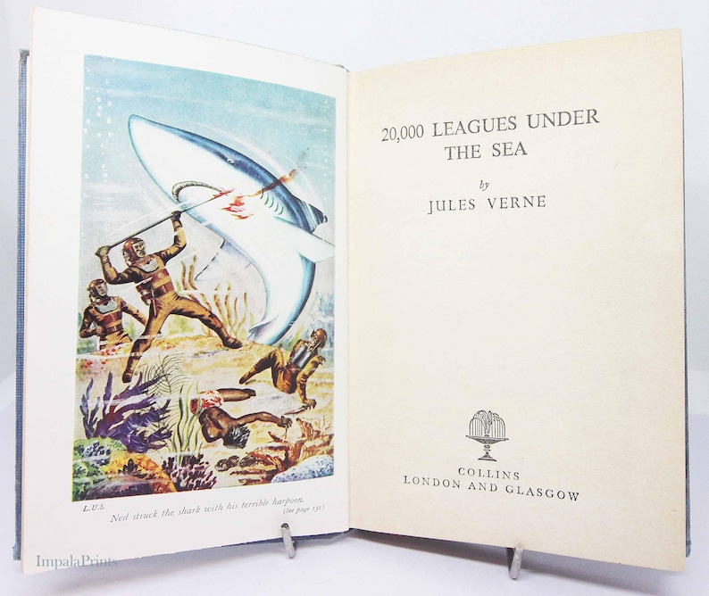 Jules Verne 20,000 Leagues Under the Sea 1950s Fiction Book Hardback ...