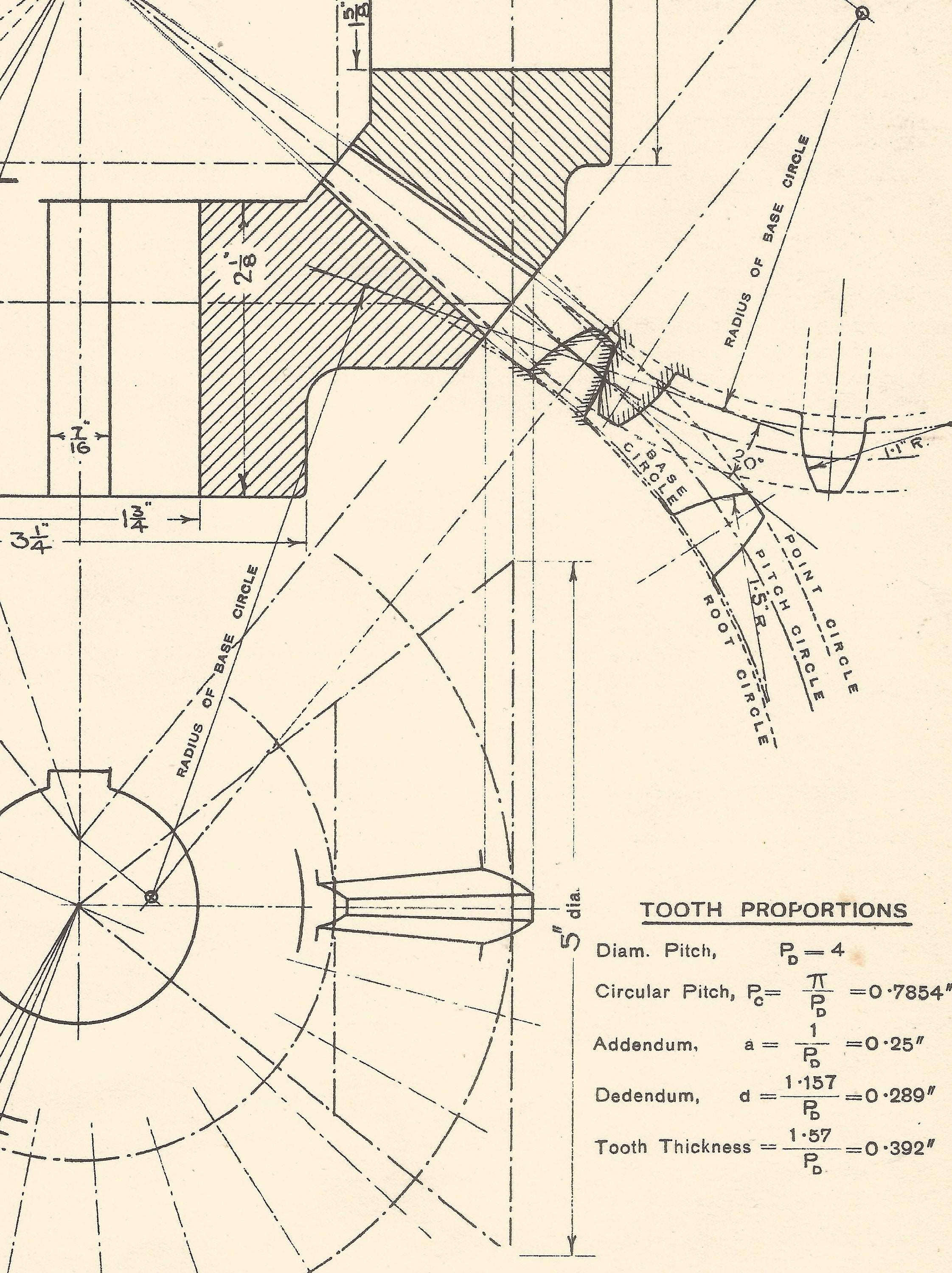 Machine Drawing Bevel Wheel Bearing 1920 Vintage Industrial - Etsy UK