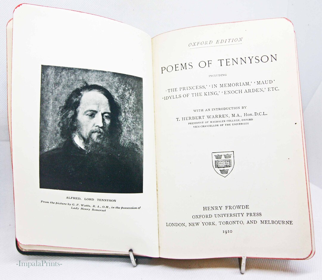 Tennysons Poetical Works 1911 Poems Gift Vintage Book Softback Old Book ...