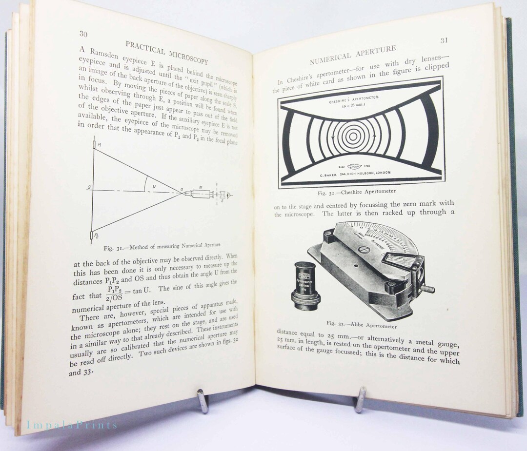 Microscope Science Book 1940 Vintage Blue Antique Textbook Guide Blue ...