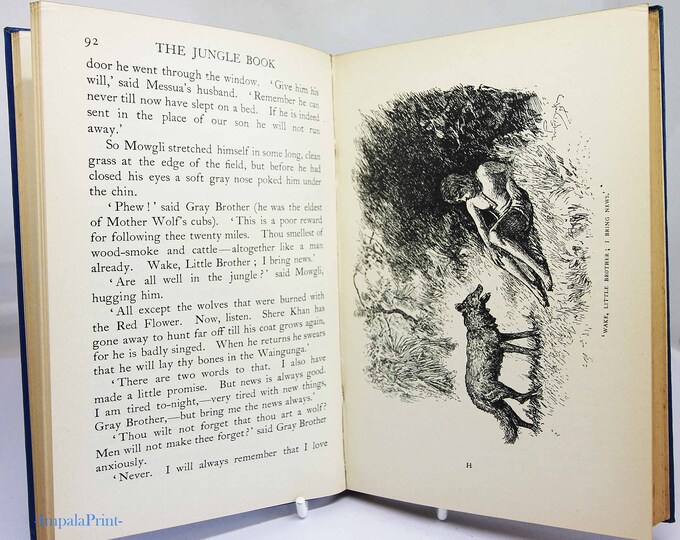 Jungle Book Rudyard Kipling 1926 Vintage Book Hardback Childrens Book ...