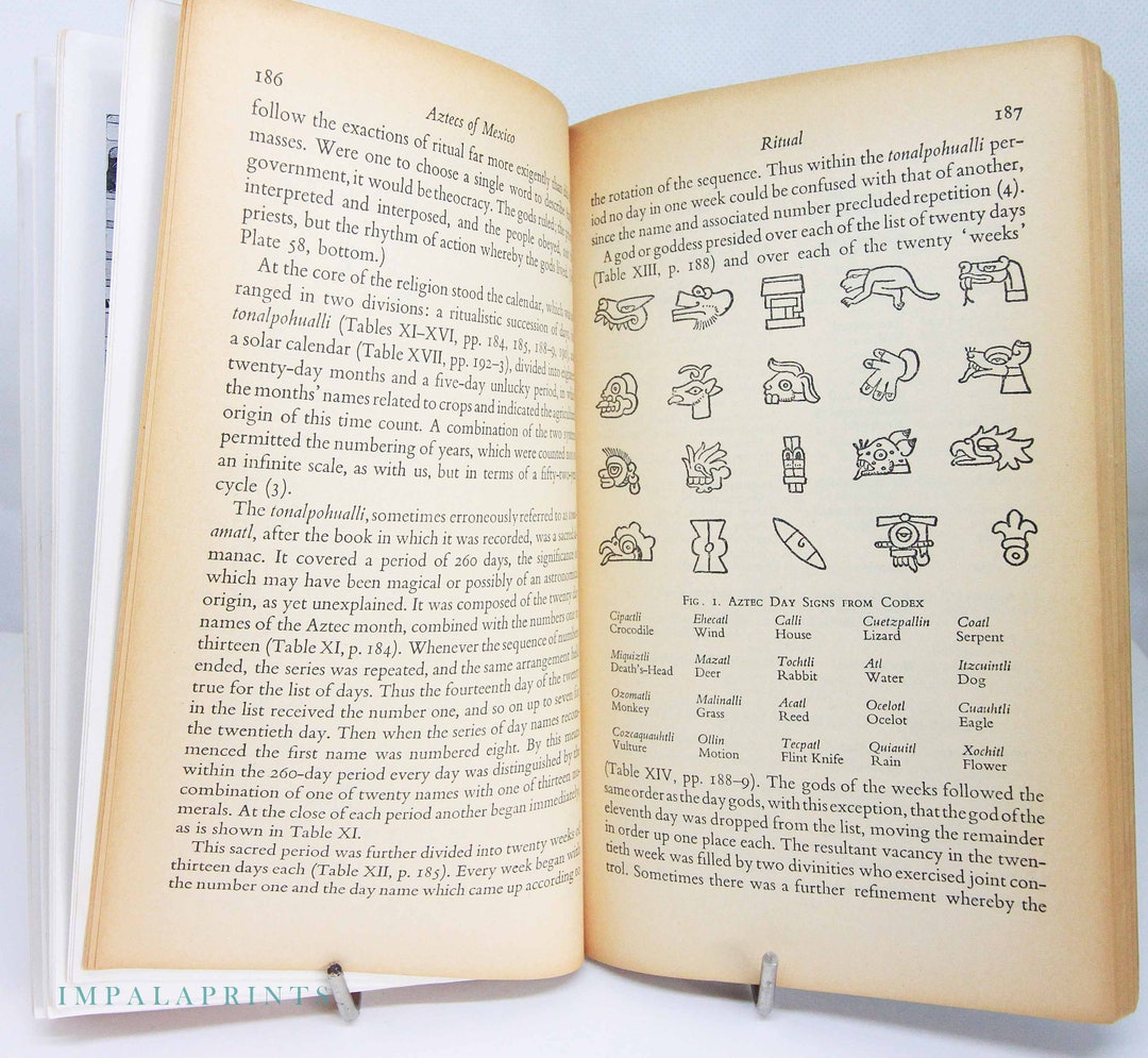 Aztec History Illustrated Archeology Hardback 1950s Exploration Travel ...