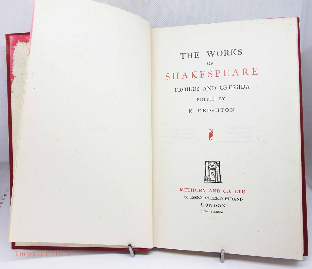 Troilus and Cressida, William Shakespeare 1943 Vintage Old Book English ...