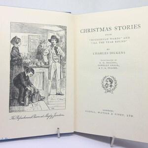 Christmas Stories by Charles Dickens Illustrated Vintage Blue Hardback ...