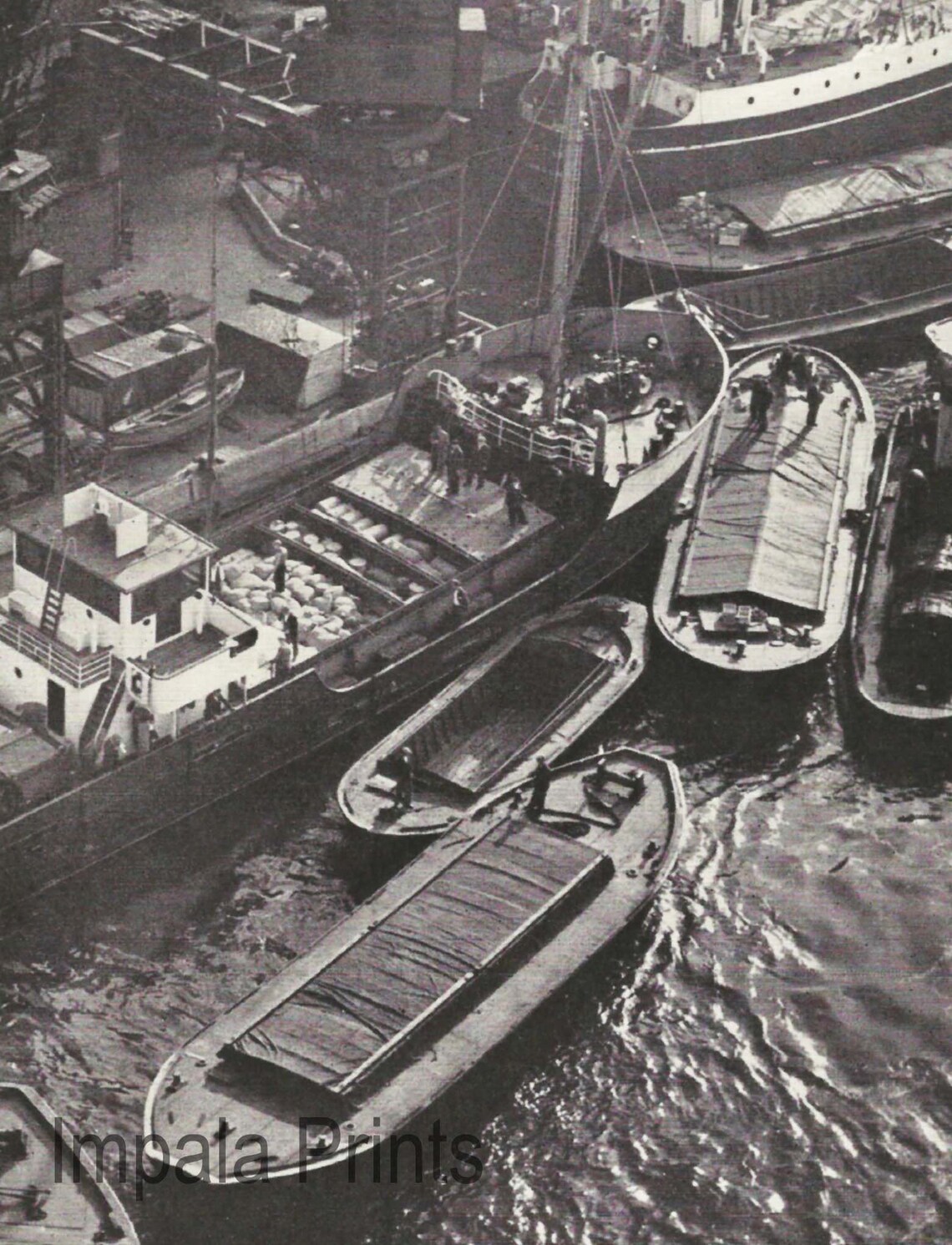 Industrial docks London Vintage Photo print 1950s Nostalgia | Etsy