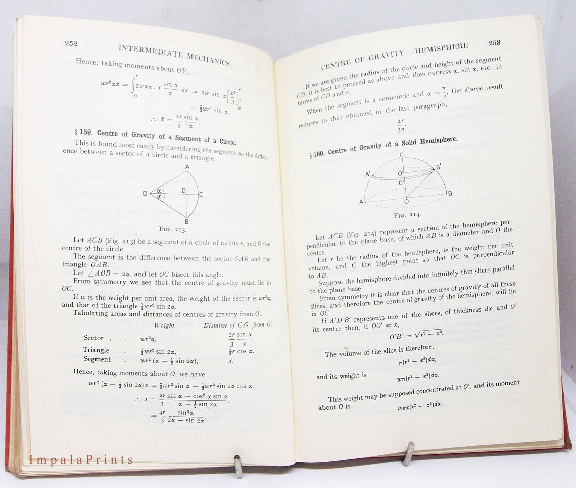 Mechanics Maths Book, 1940s Statics & Hydrostatics Mathematics Vintage ...
