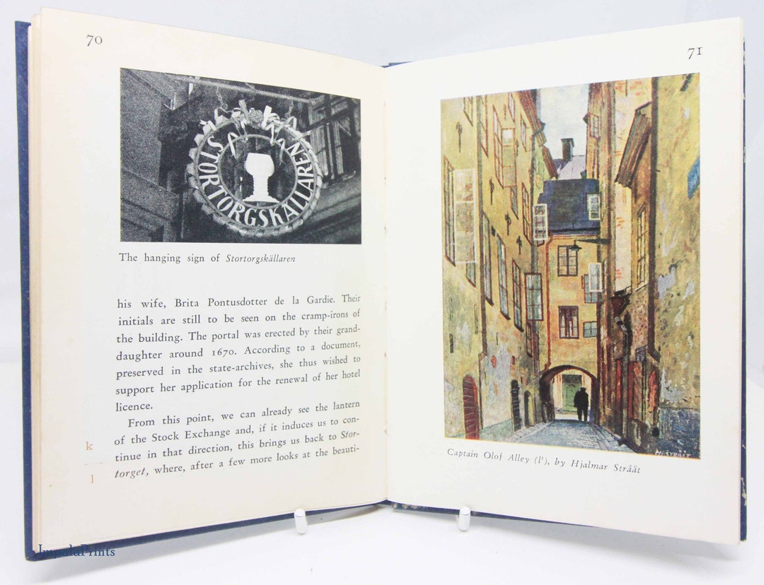 Old Town Stockholm Guide Illustrated 1947 Vintage Picture Book Art ...