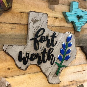 Fort Worth Texas Rustic Distressed Wood & Metal Letters Sign - Etsy