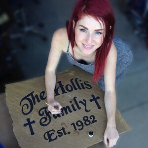 Custom Engraved Flagstone Rock Sign, Memorial, Headstone, Gravestone ...