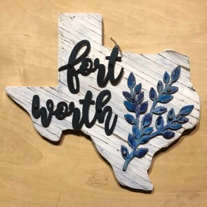 Fort Worth Texas Rustic Distressed Wood & Metal Letters Sign - Etsy