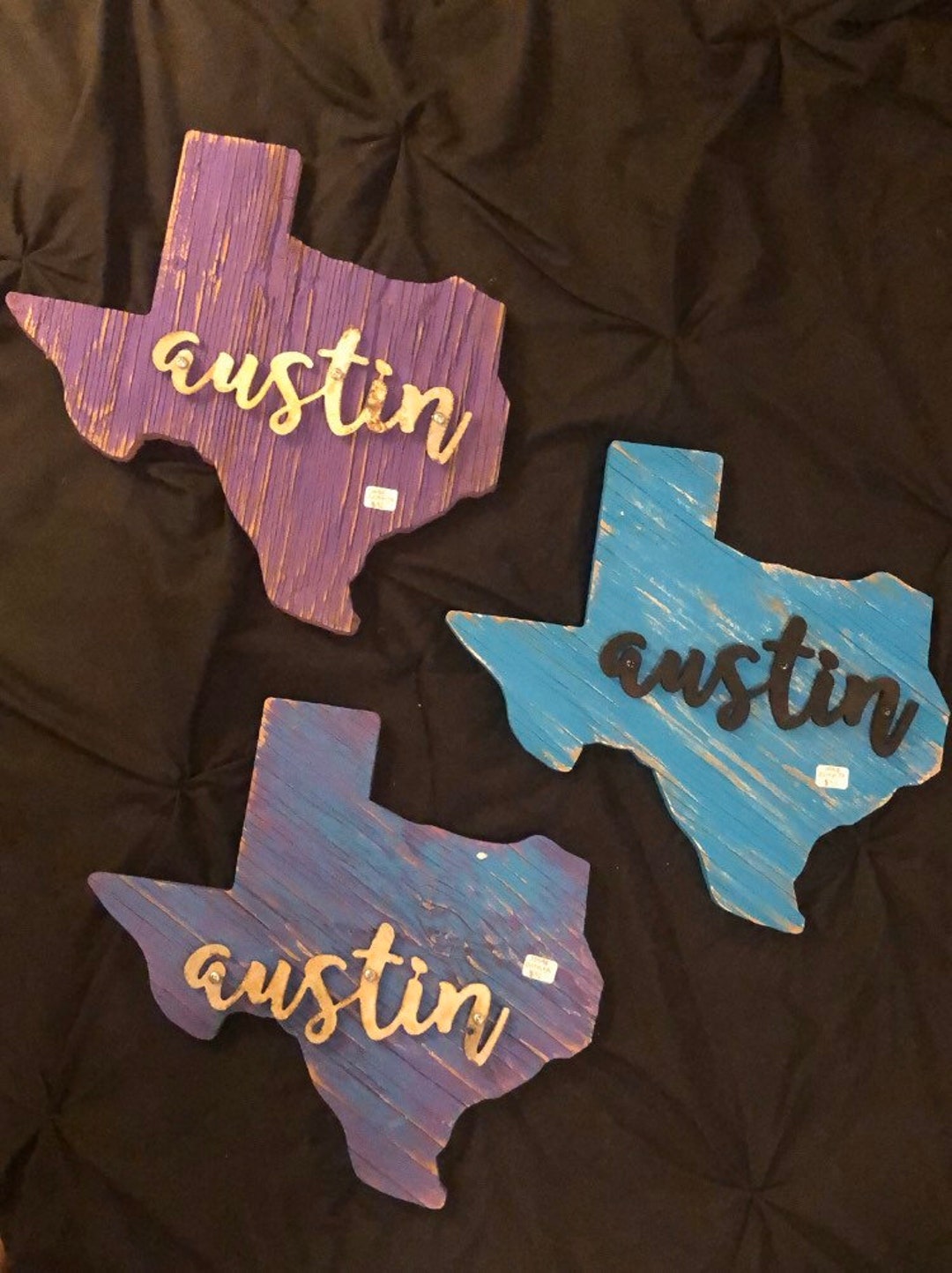 Austin Texas Distressed White Rustic Luxe Style Wood & Metal Sign ...