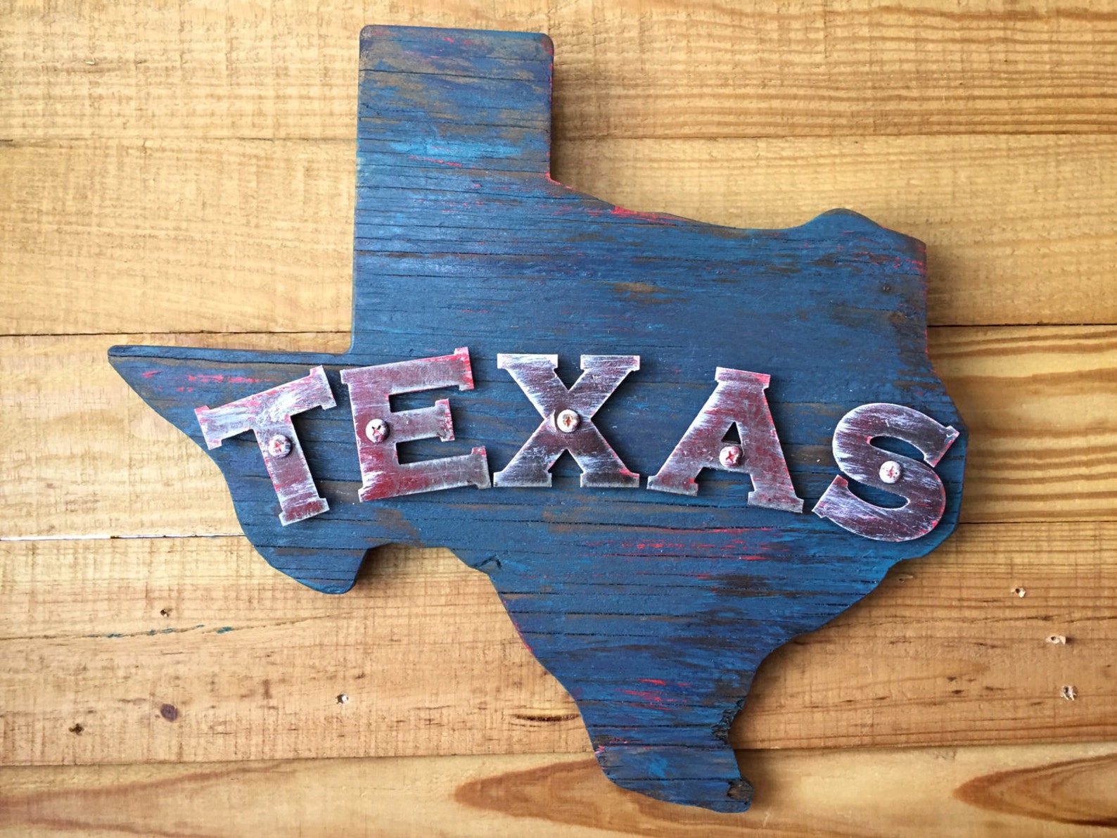 Antique Style Texas Wood & Metal Sign | Etsy