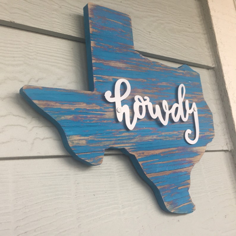 Howdy Texas Rustic Wood & Metal Sign - Etsy