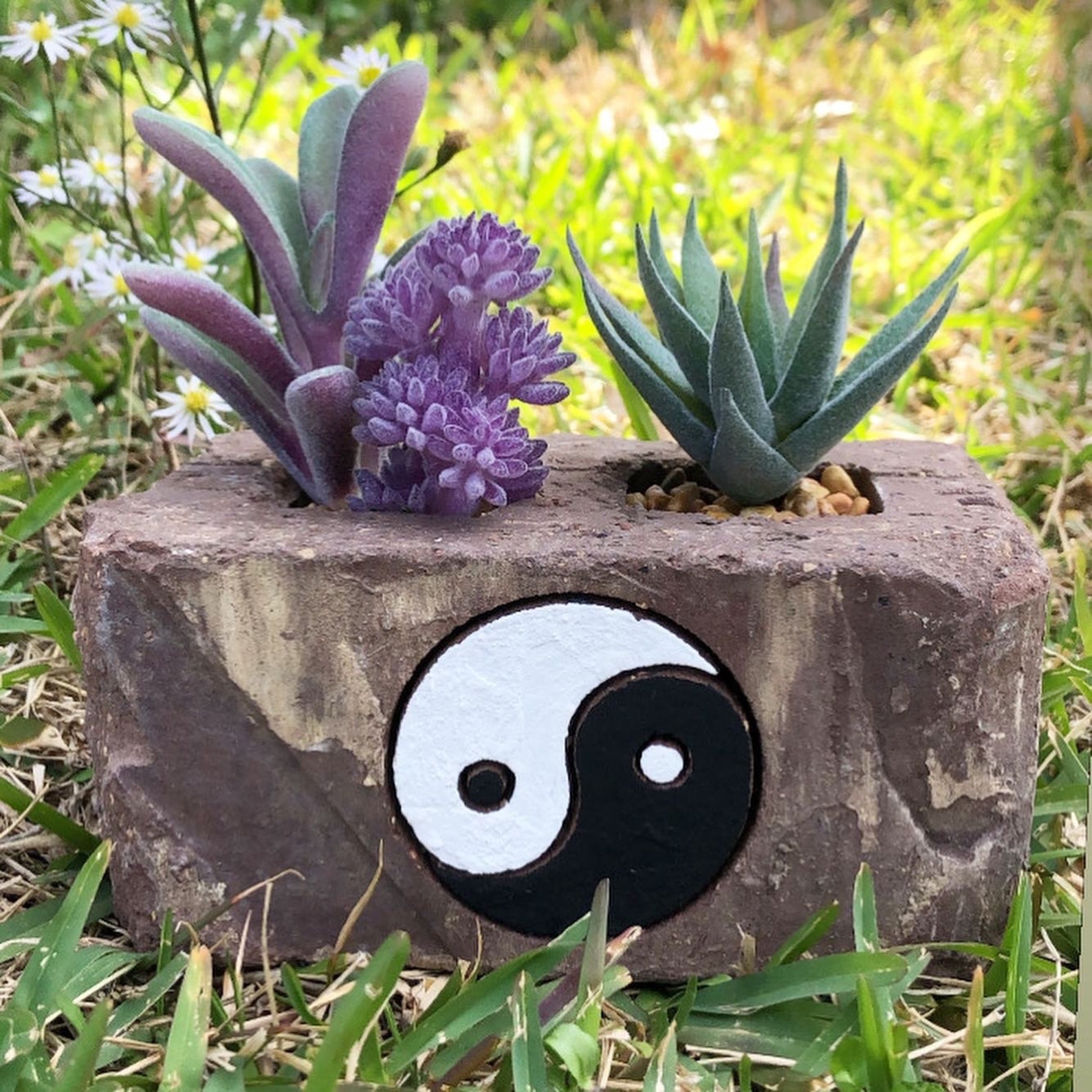 Yin & Yang Symbol Engraved Flagstone Home Decor Art - Etsy